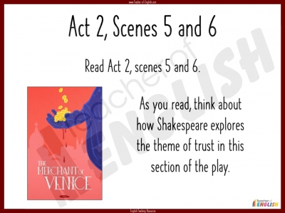 The Merchant of Venice teaching resources unit of work